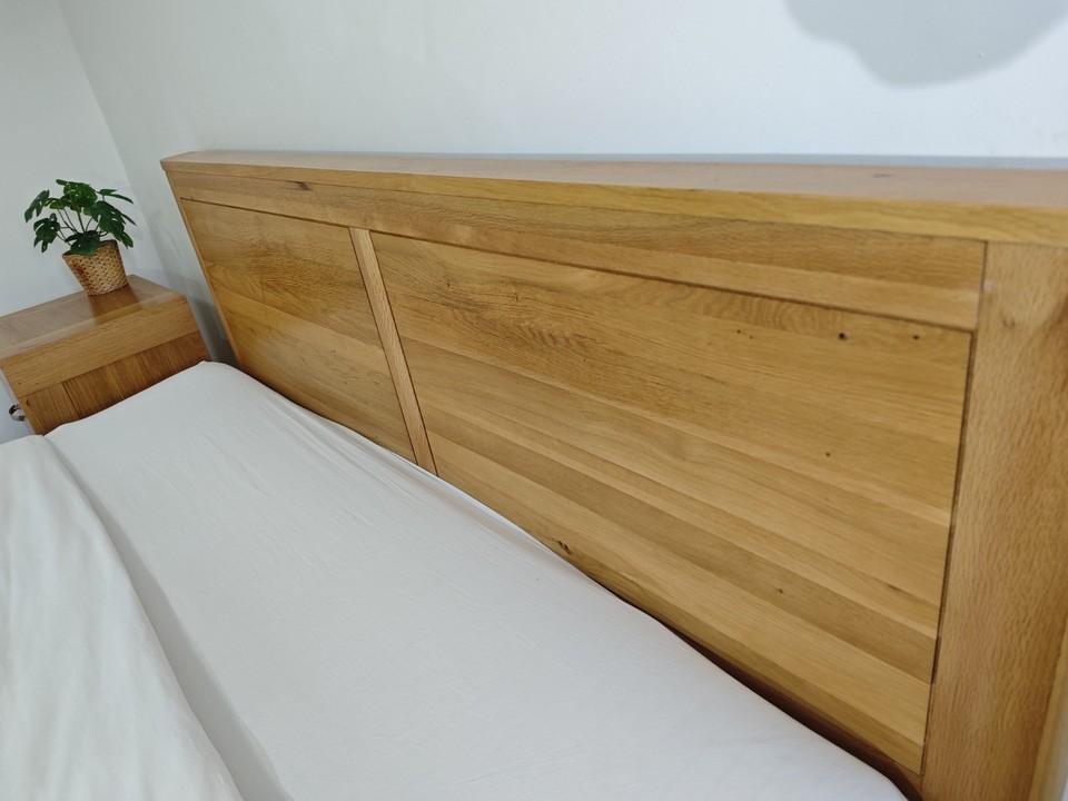 NATURAL Solid Oak Bed Frame - Wood - Super King (Oak Furniture Land ...