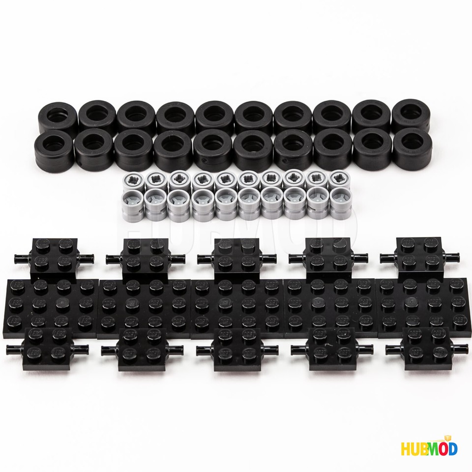 LEGO Tire Wheel Black Vehicle Base 4x7 Chassis Race Car Set Lot 2441 ...