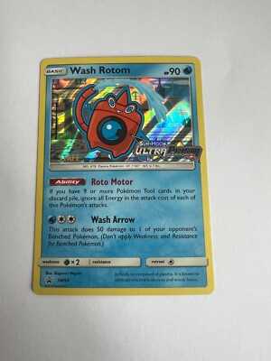 Pokémon TCG:Wash Rotom SM94 PRE RELEASE STAFF STAMPED Sun&Moon Ultra ...