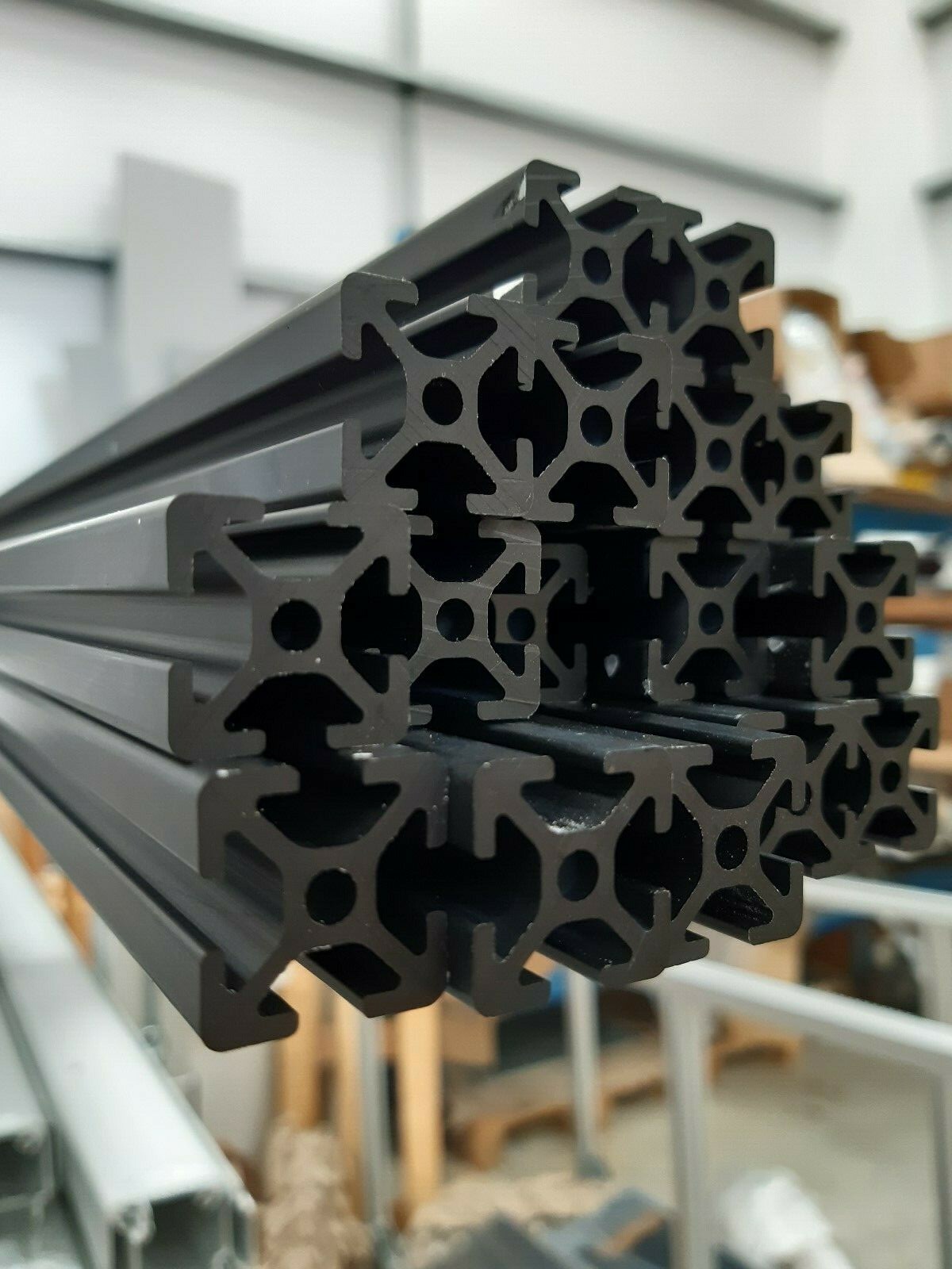 2020 Aluminium Extrusion / Profile with a 5mm T-slot Black Anodised ...