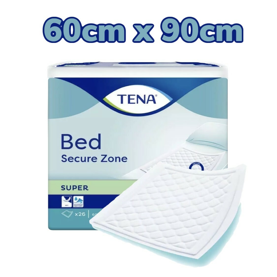 TENA Bed Super - 60cm x 90cm Case Saver Pack of 26 bed protectors ...