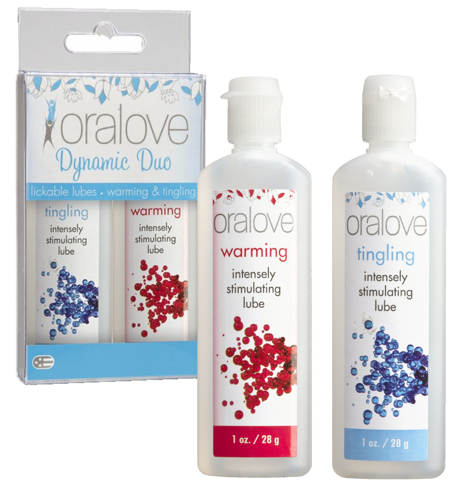 2-Pack Duo Warming/Tingling/Cooling/Heat Edible Lube Combo Oral Sex ...