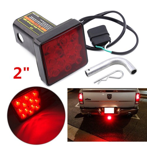 2" Trailer Hitch Cover Mount Tail Brake Light 12 LED Tow Bar Lamp Turck ...
