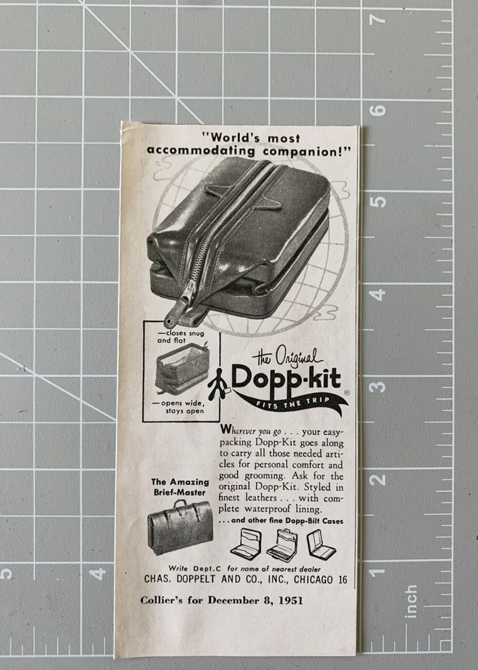 1951 Dopp Kit Print Ad Toiletry Bag Luggage Travel Chas Doppelt Co ...