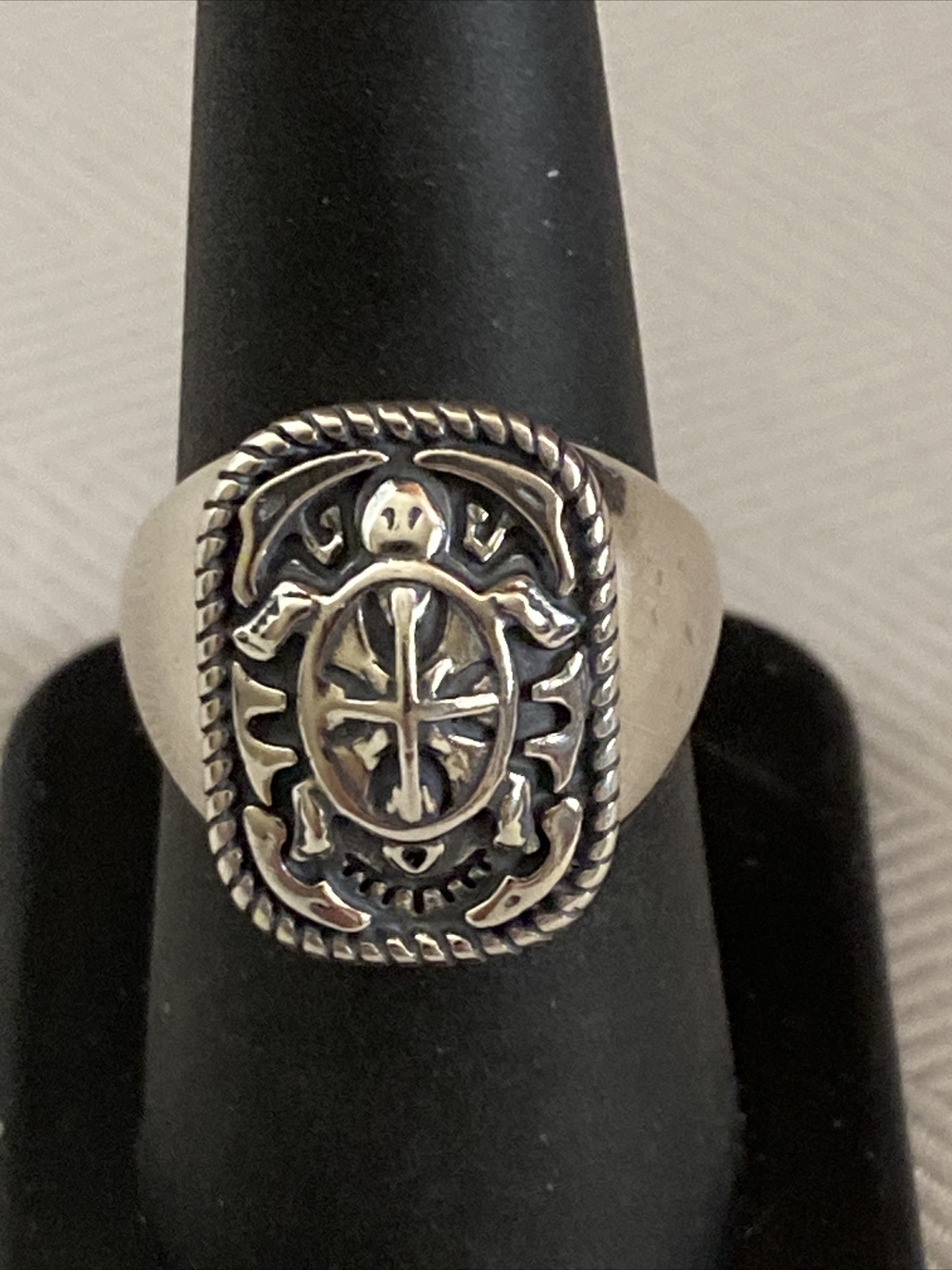 Carolyn Pollack Beautiful Solid Sterling Persevere Sea Turtle Signet ...