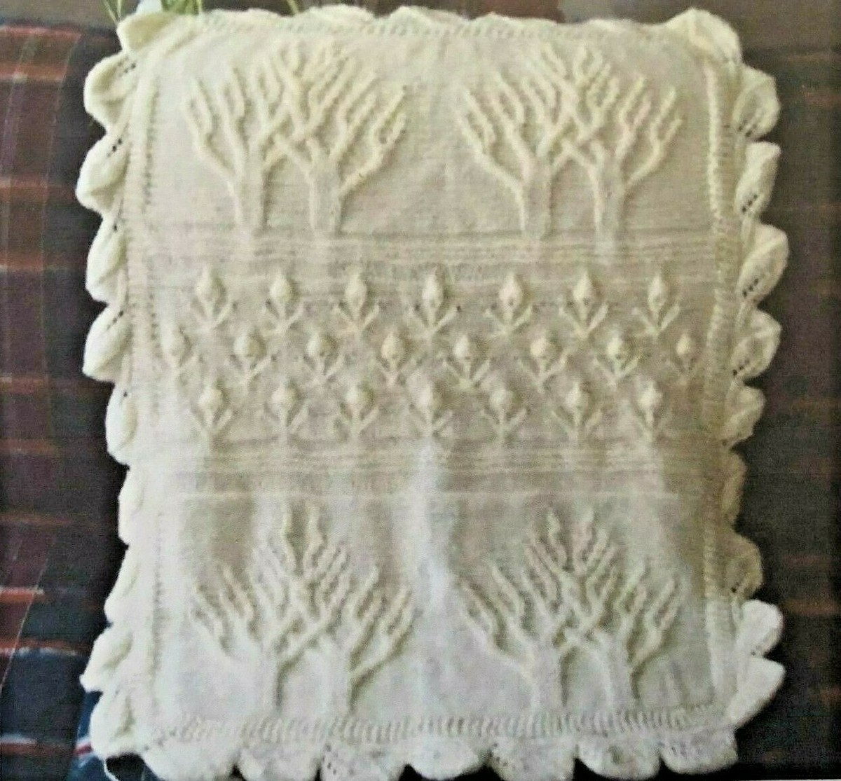 Free Knitting Pattern For Tree Of Life Baby Blanket Miniature Version