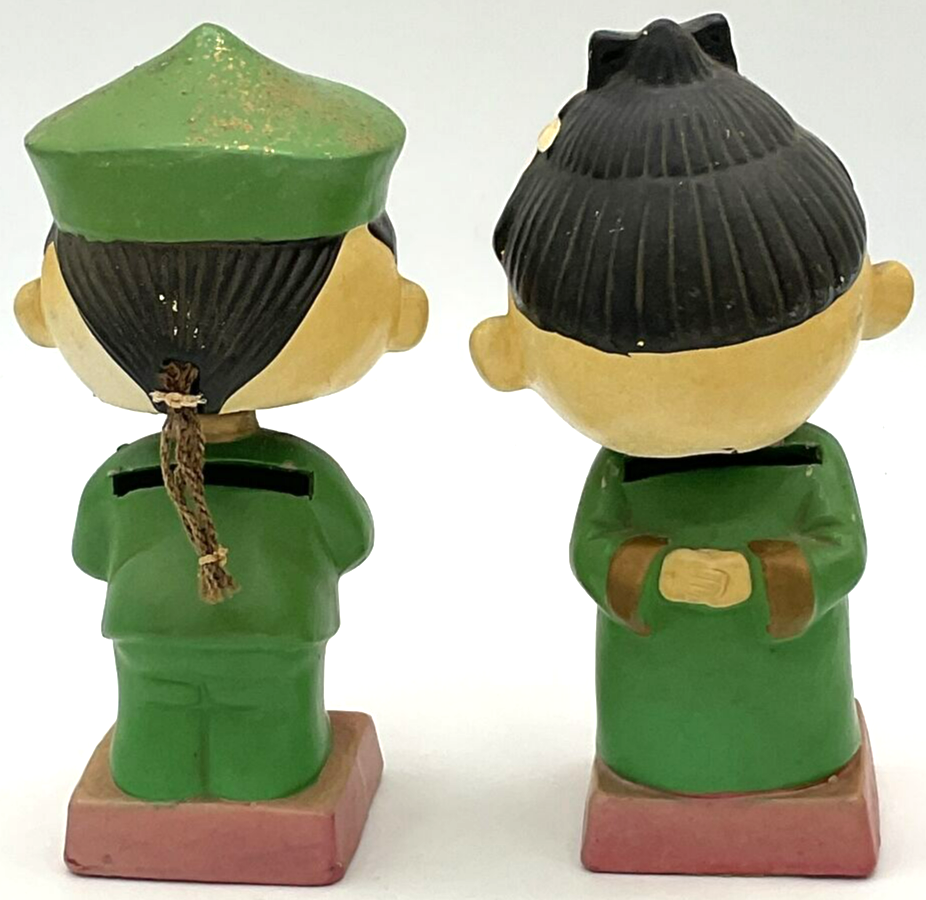 Vintage CDGC Let’s Kiss Asian Chakware Bobbleheads Nodders Coin Banks ...