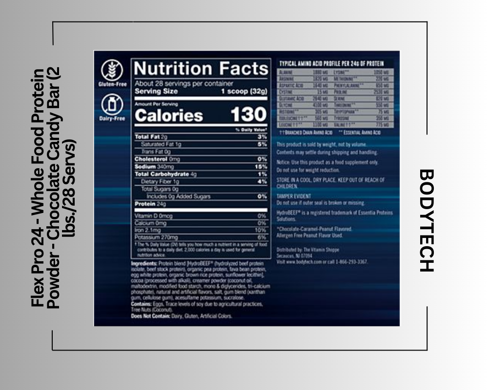 Flex Pro 24 - Whole Food Protein Powder - Chocolate Candy Bar (2 lbs ...