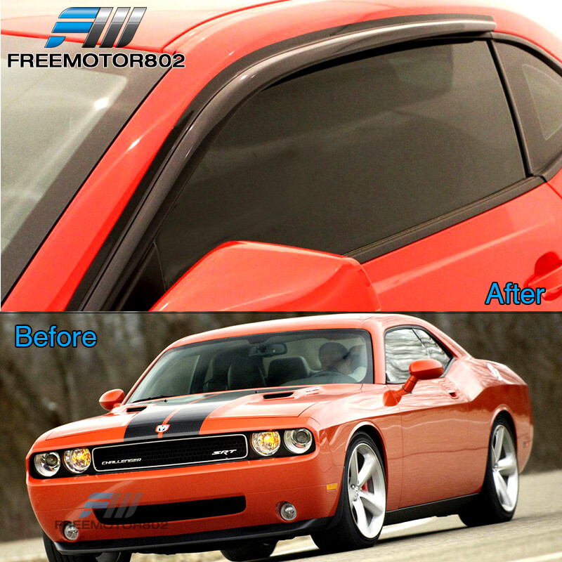 Fits 08-23 Dodge Challenger Slim Style Window Visors Rain Sun Guard ...