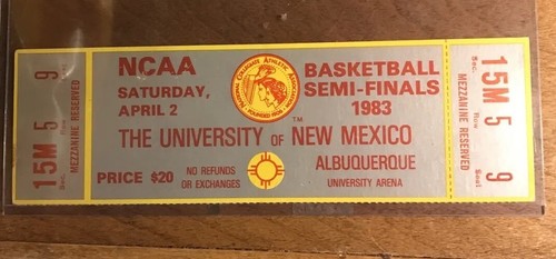 1983 NCAA Final Four Ticket NC State Cardiac Pack | eBay