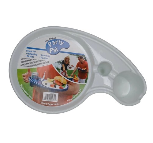 The Original Party Pal White Plate For Camping Game Day Party Tray ...