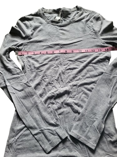Pre-owned Lululemon Grey Basic Top Size 4 Long Sleeve. Pima Cotton | eBay