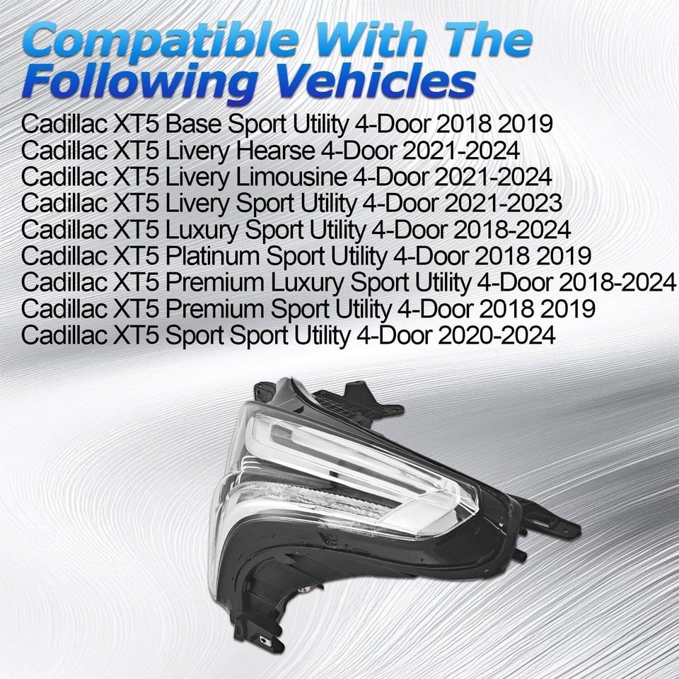 LED DRL Headlight Assembly W/AFS 84849607 Driver Side For Cadillac-XT5 ...
