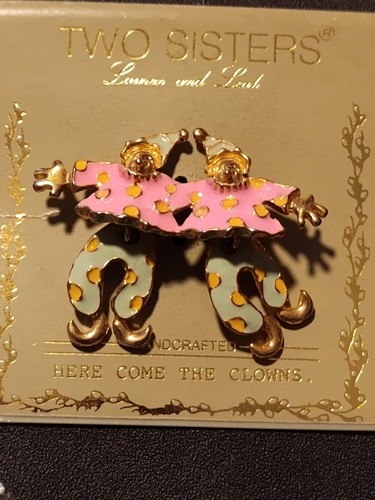Rare Find Vintage Two Sisters Double Clown Brooch | eBay