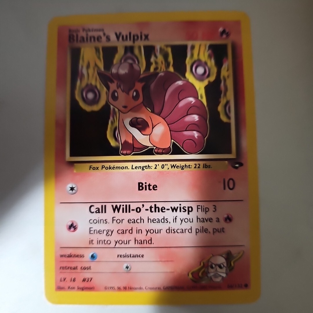 Blaine's Vulpix 66/132 1st Edition Gym Challenge Pokémon TCG Regular ...