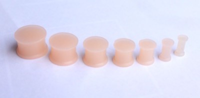 1x 3mm - 50mm Flesh Skin Tone Coloured Ear plug Earring Invisible ...