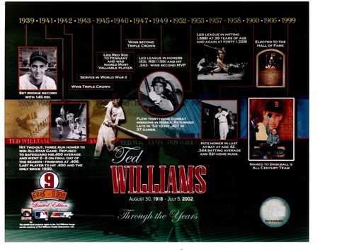TED WILLIAMS BOSTON RED SOX 8X10 PHOTO COLLAGE BASEBALL 1939 1999 | eBay