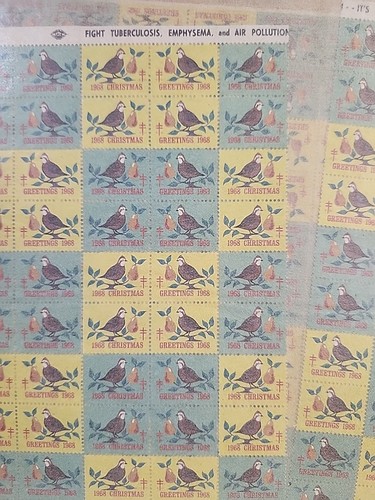 Vintage Christmas Stamps Mint Sheet File 1942-1981, 50 Sheets Great Set ...