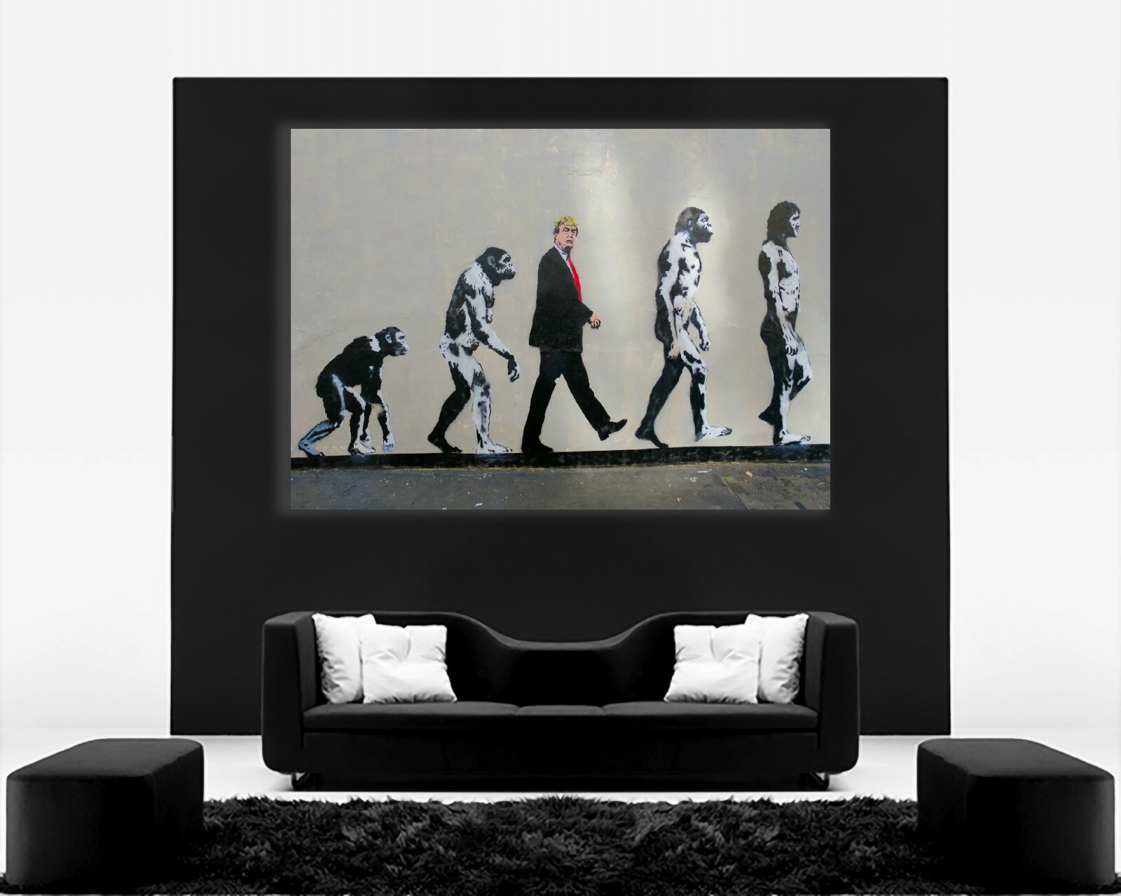 BANKSY DONALD TRUMP EVOLUTION CANVAS WALL ART PICTURE PRINT GRAFFITI ...