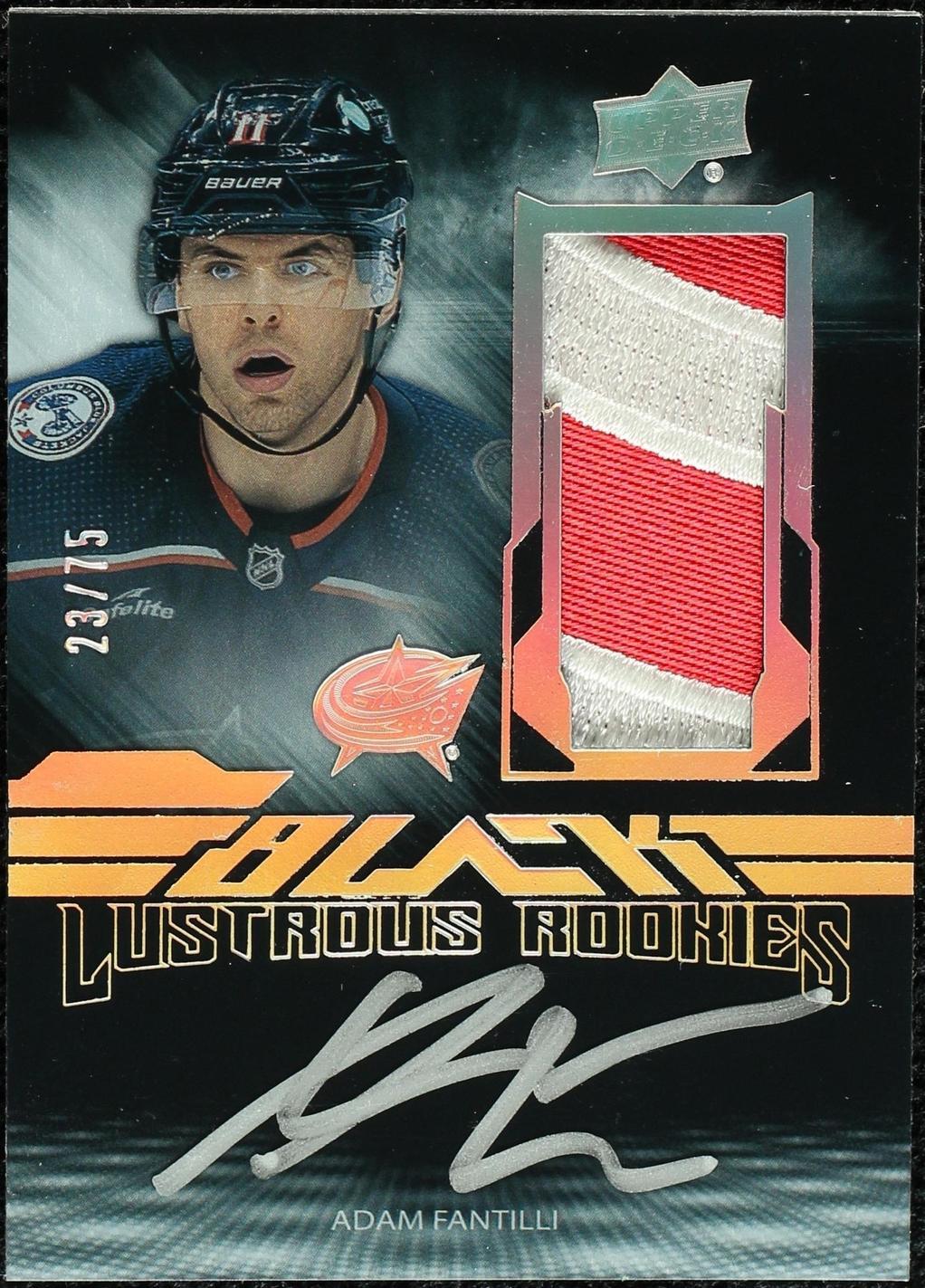 2023-24 SPx - Ud Black Lustrous Rookie Auto Patches Adam Fantilli #LRAP ...