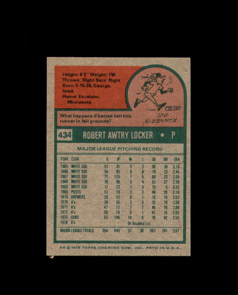Bob Locker Signed Authentic 1975 Topps Mini Chicago Cubs Autograph | eBay