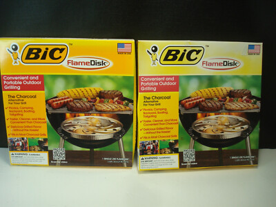 2 Bic Flame Disk Charcoal Grill Camping Tailgating Grilling NIB USA | eBay