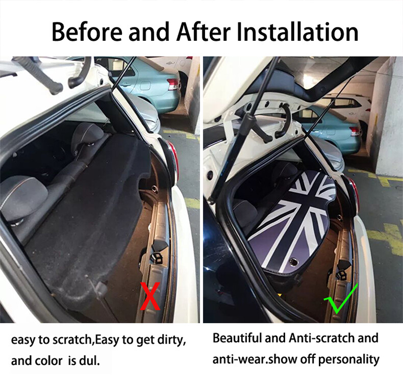 For MINI COOPER F56 Gray Union Jack Decorative Rear Trunk Cargo Cover ...