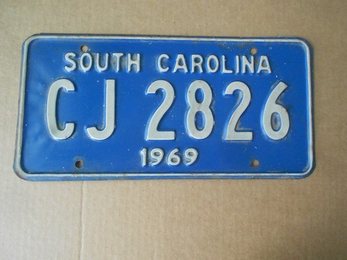 1969 SC South Carolina CJ-2826 License Plate for Jeep CJ ? Original YOM ...