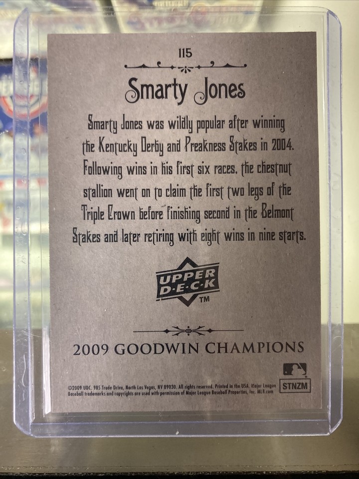 Smarty Jones 2009 Upper Deck Goodwin Champions A #115 | eBay