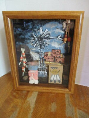 SHADOW BOX, NATIVE AMERICAN ART, FEATHER ART, WOOD KACHINA, SAND ART ...