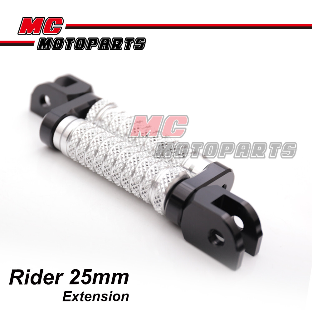 M-Grip SILVER 1" Adjustable Riser Front Foot Pegs For Yamaha YZF R1 98 ...