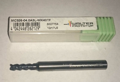 WALTER 4mm End Mill Solid Carbide MC326-04.0A3L-WK40TF TiAlN COATED | eBay