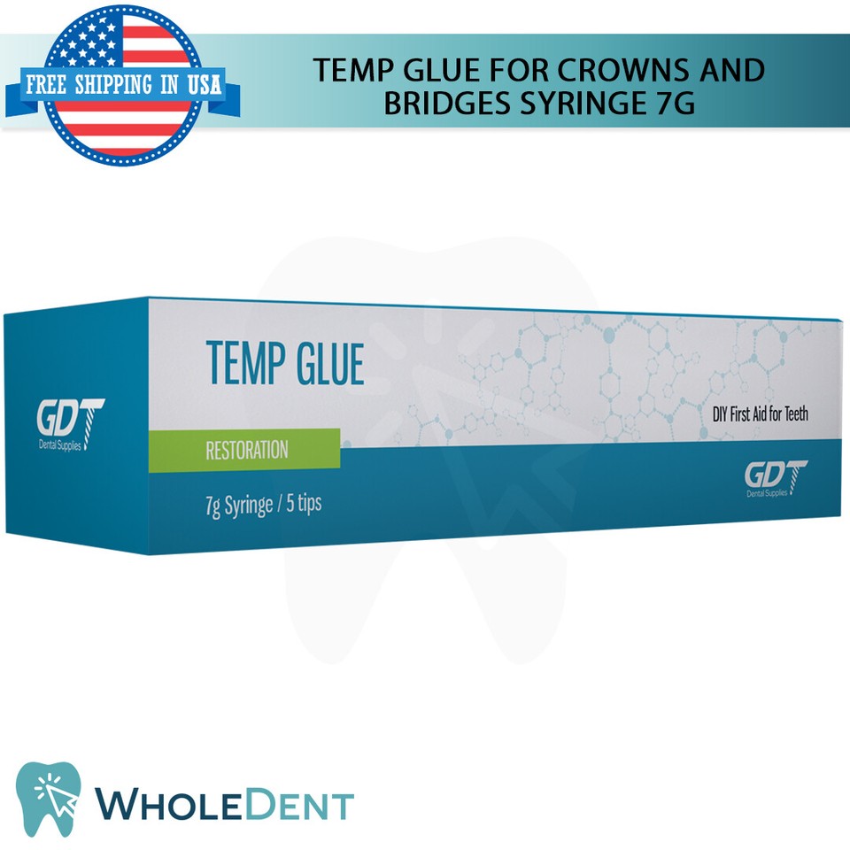 Temp Glue Temporary Cement 7g Crowns Bridges Dental Home Use Emergency ...