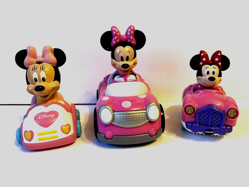 DISNEY MINNIE MOUSE LOT OF 3 PUSH AND GO SOFT AND GO VTECH GO GO SMART ...