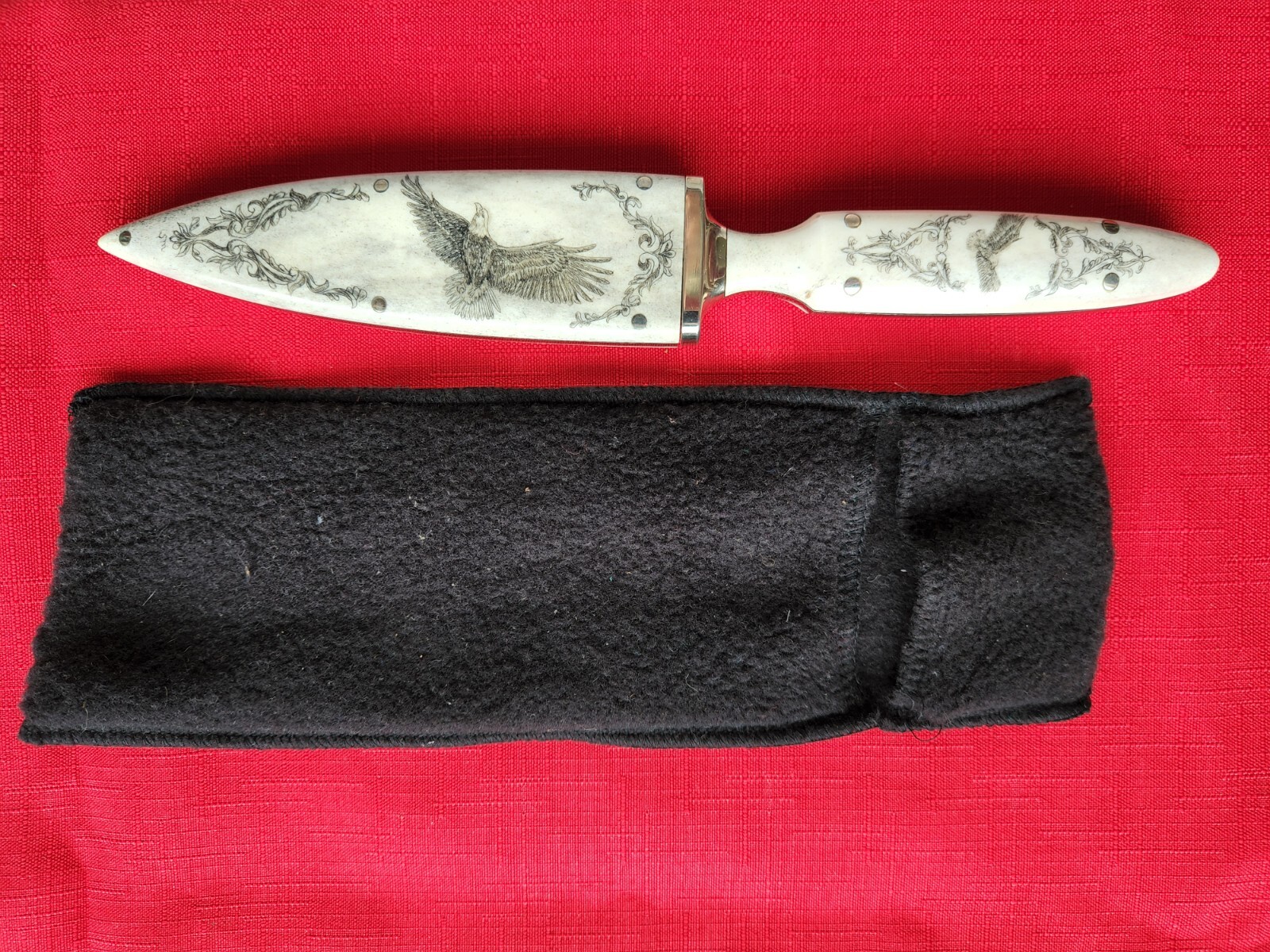 CUSTOM STILETTO W/ SCRIMSHAW MOOSE BONE HANDLES | eBay