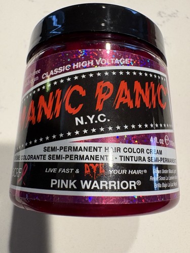 Manic Panic Hair Dye Vegan Semi Permanent Color Cream PINK WARRIOR 4oz ...
