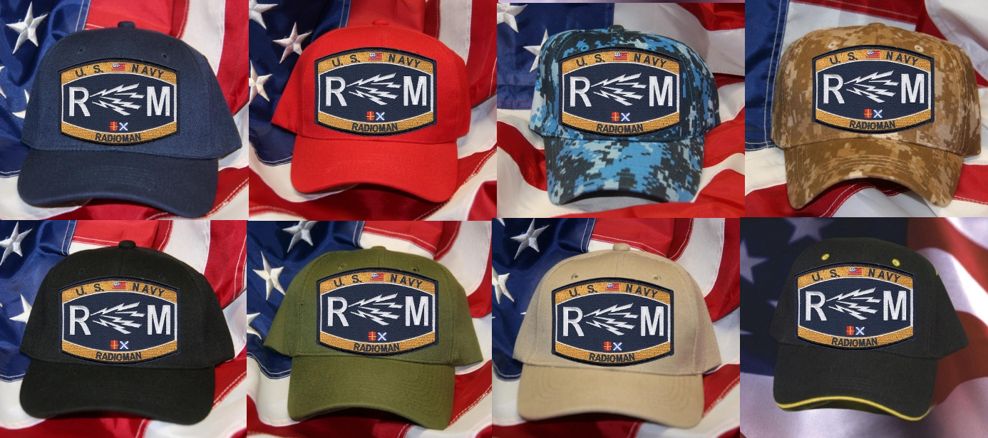 RADIOMAN RM RATING HAT PATCH CAP PIN UP USS USN ENLISTED CHIEF US NAVY ...
