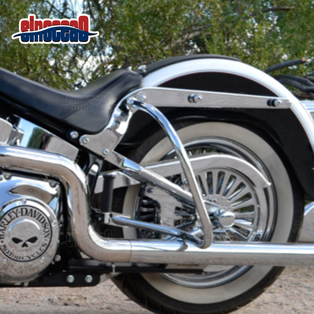 For Harley Softail Deluxe FLSTN Rear Softail Highway Saddlebag Guard ...