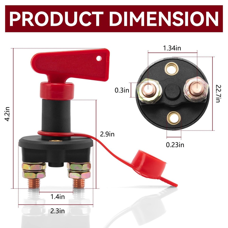 RV Battery Disconnect Switch 12V Battery Master Cut Shut Off Switch 12V ...