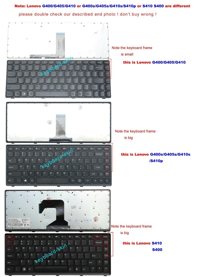 New for Lenovo G400 G405 G410 G490 laptop Keyboard---unfit G400s G405s ...