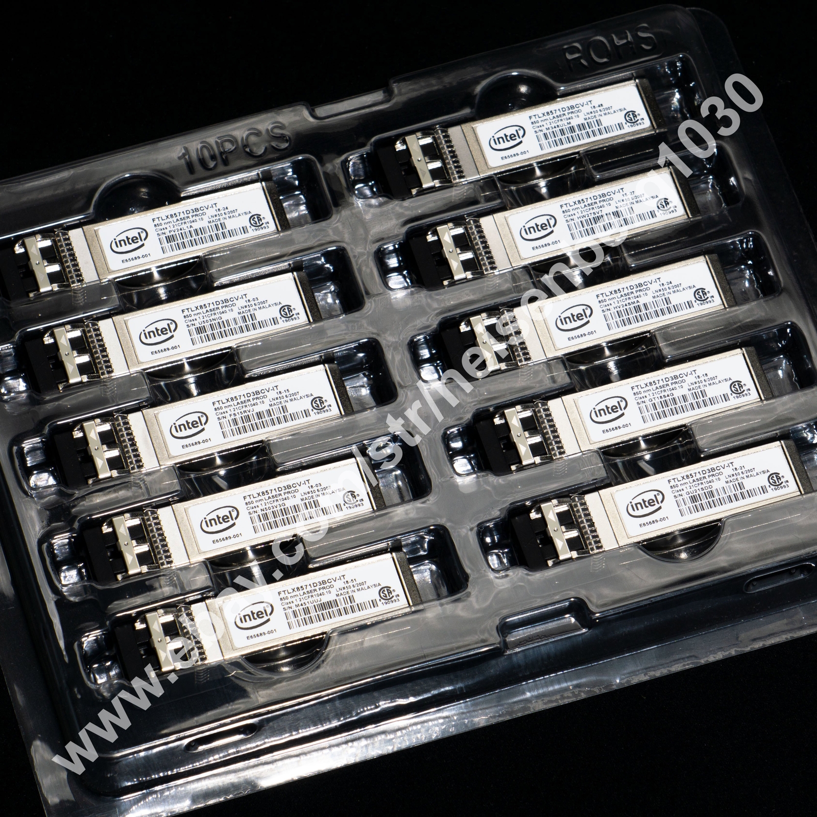 10-Pack Genuine Intel 10Gbe FTLX8571D3BCV-IT E10GSFPSR E65689-001 NIC ...