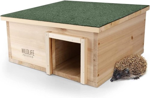 Hedgehog House - Wooden Hideout with Felt Roofing Against Predator ...