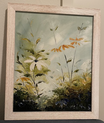 S. COLBY OIL ON CANVAS IMPRESSIONIST FLORAL PAINTING SIGNED - See ...