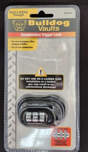 Bulldog Vault Combination Trigger Lock BD8000 Handgun Gun Riffle MSR ...