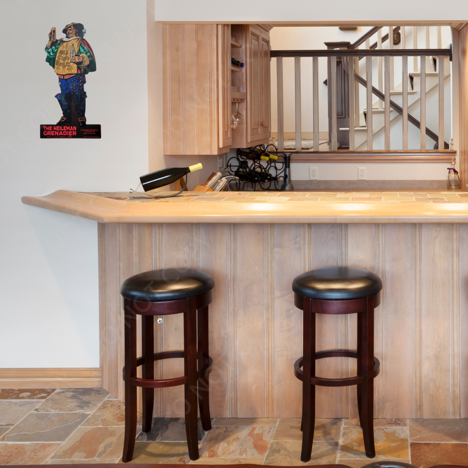 Vtg Style 1930’s Old Style Lager Beer Heileman Grenadier Metal Bar Sign ...