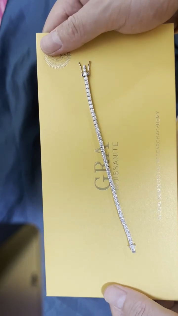 3mm Moissanite Tennis Chain Bracelet for Women 925 Sterling Silver Pass ...