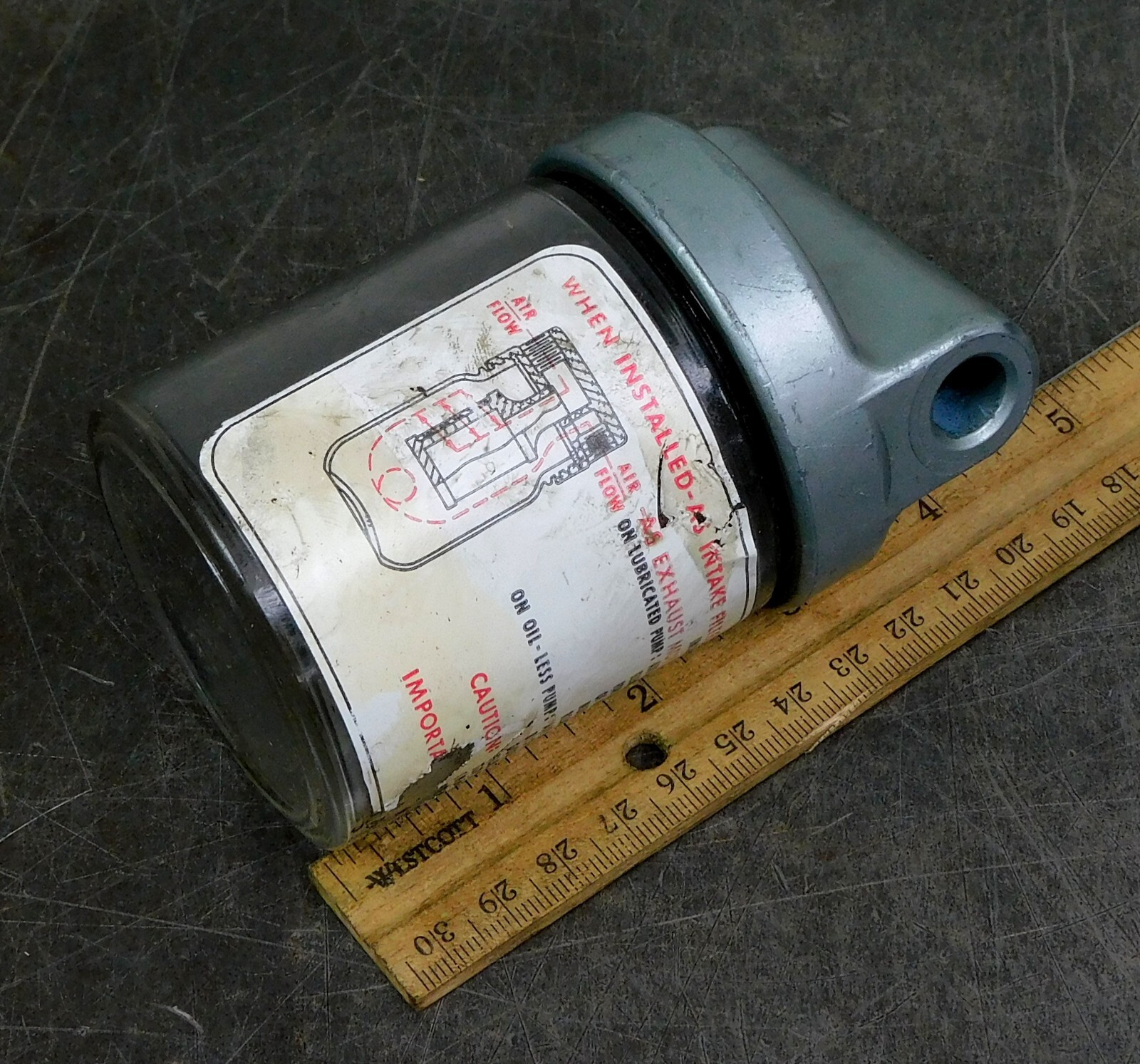 Gast V425L Glass Jar Intake Filter / Muffler Silencer 1/4" NPT | eBay