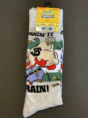 Nickelodeon SpongeBob SquarePants Socks Make It Rain Money Cash One ...