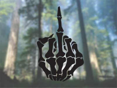Skeleton Middle Finger - Vinyl Decal Outdoor Weatherproof | eBay