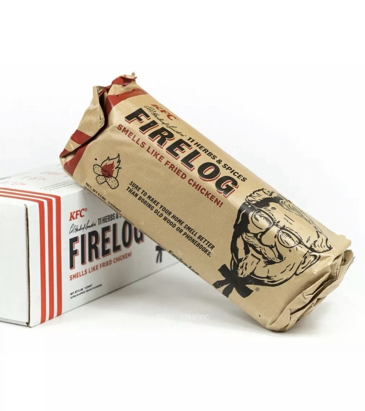 KFC FIRE LOG 11 HERBS & SPICES ENVIROLOG KENTUCKY FRIED CHICKEN FIRELOG ...